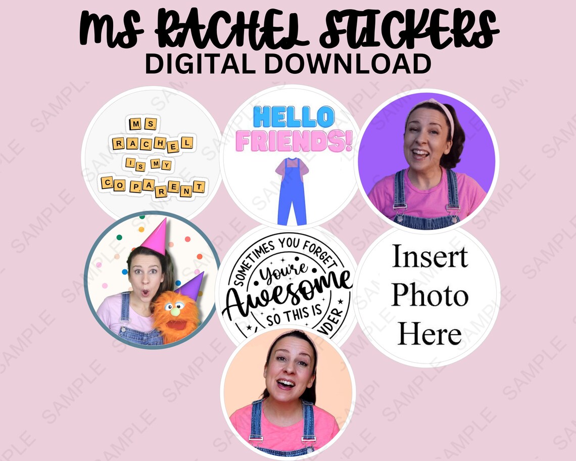 Ms Rachel Stickers Songs for Littles Print on Demand Miss Rachel Party ...