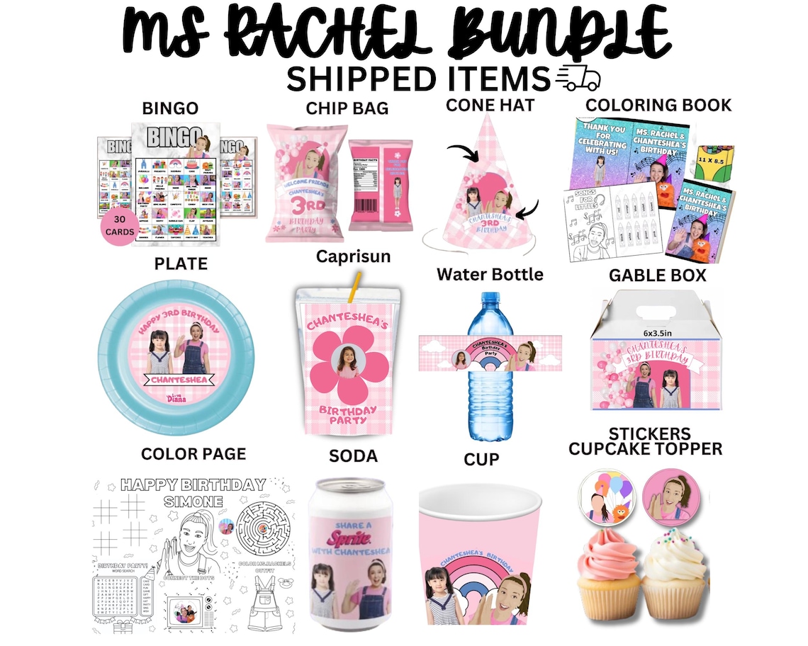 Ms Rachel Birthday Party Bundle | Miss Rachel Party Pack | Rachel Party ...