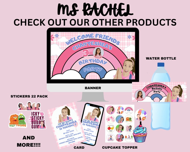 Ms Rachel Birthday Banner Ms Rachel Party Decorations Ms Rachel Poster ...