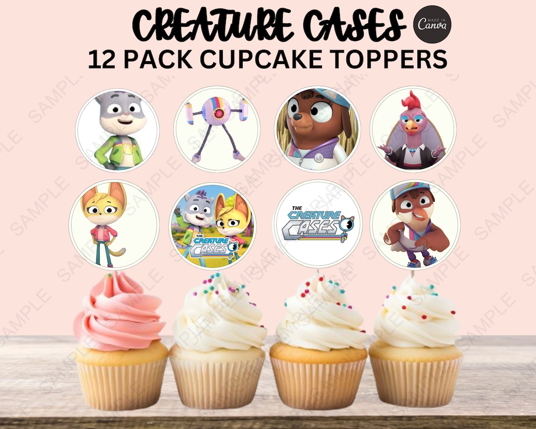 Creature Cases Birthday Party Cupcake Toppers | Animal Show Party Favor ...