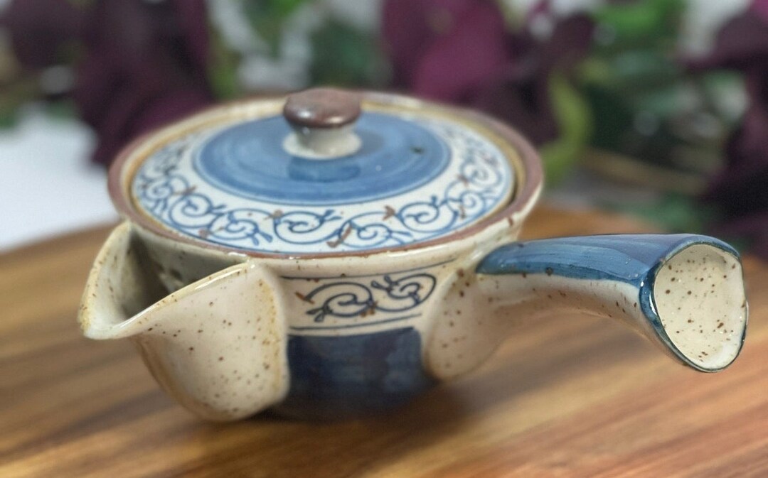 Vintage Japanese Ceramic Handheld Teapot With Wide Mouth for Straining ...