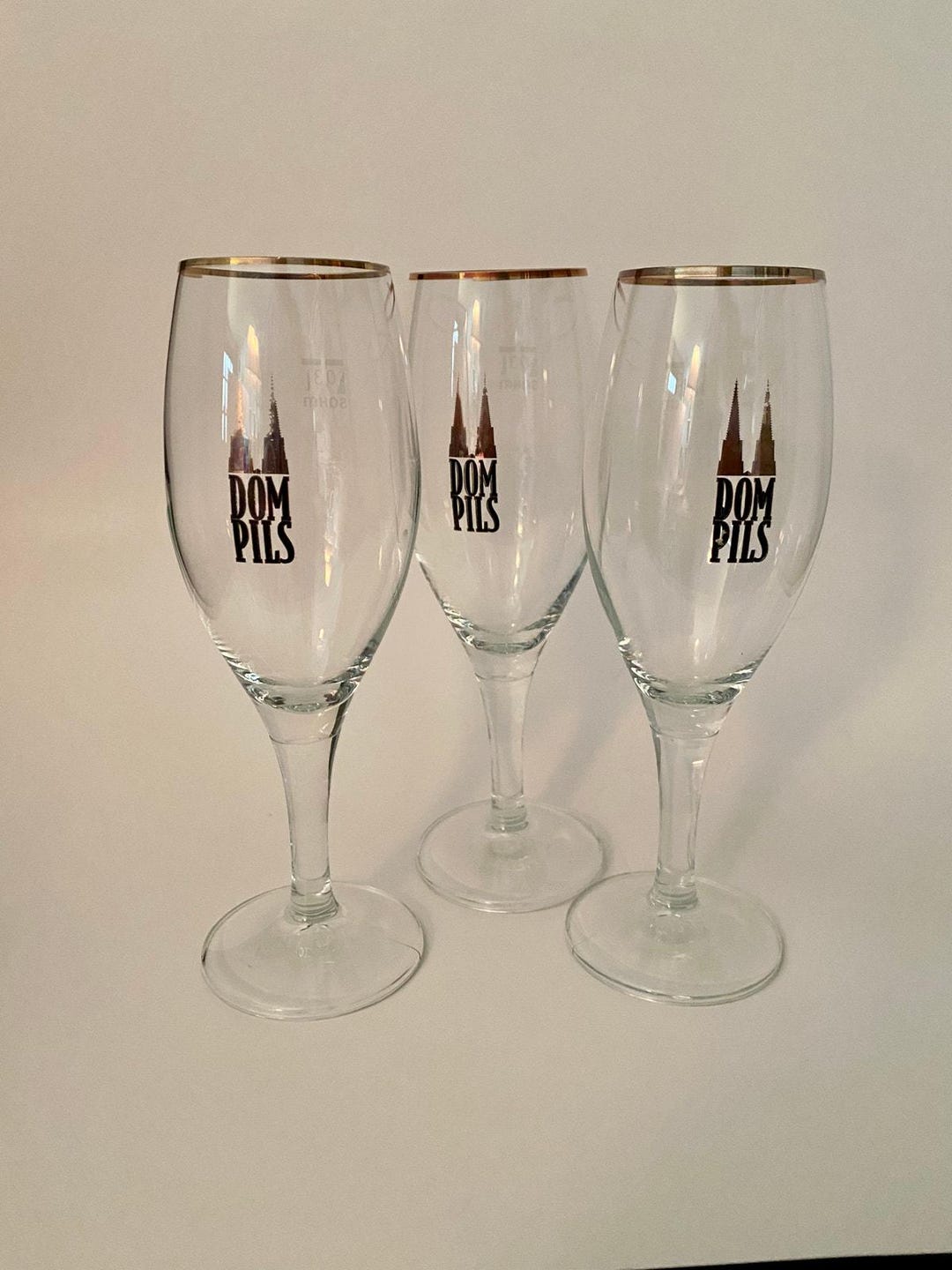 Set of 3 Dom Pils Crystal Footed Beer Pilsners – German Brewery Glasses ...