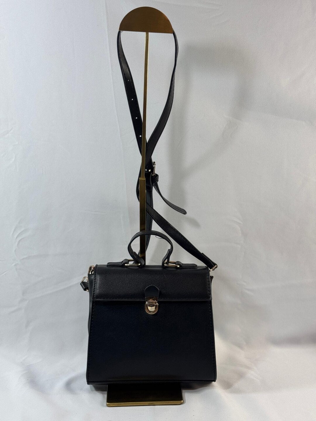 Vintage Box-style Leather Purse – Crossbody or Top Handle Bag, Classic ...