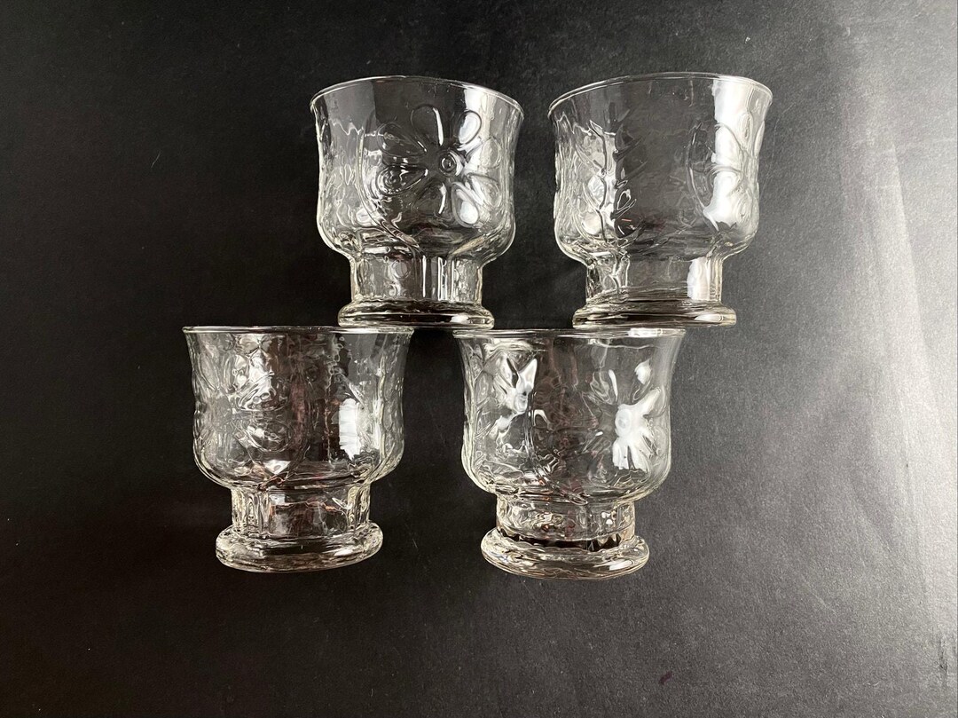 Set of 4 Vintage Libbey Country Garden Old Fashioned Glasses | 1970s ...