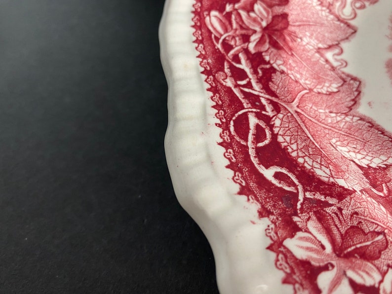 Masons Vista Pink Red Large 15 Platter Tray English Ironstone Gadroon ...