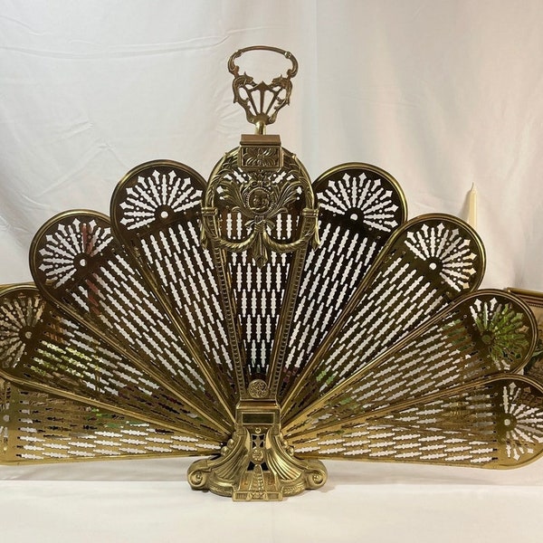 Brass Peacock Fireplace Screen - Etsy