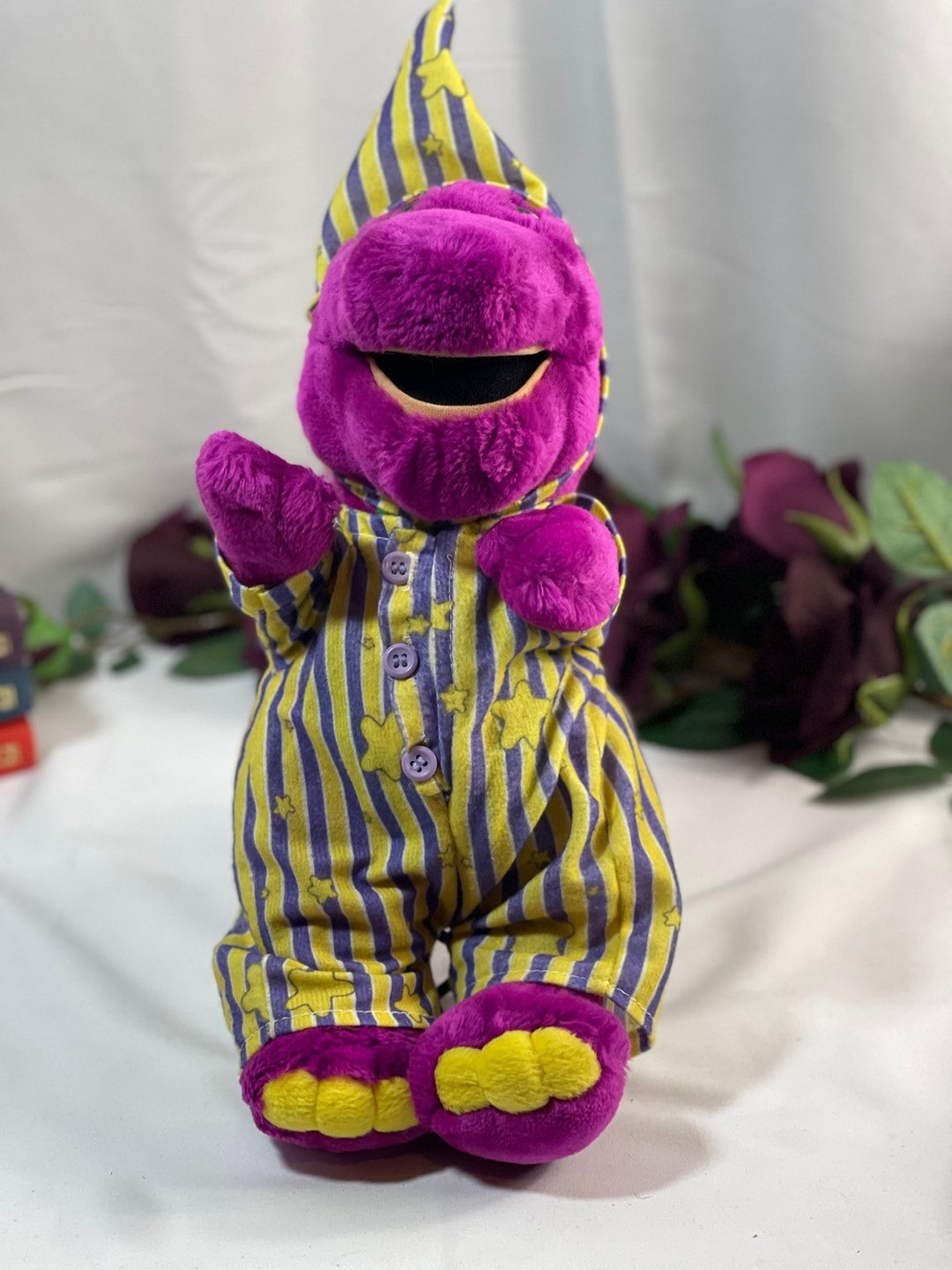 Rare Vintage Bedtime Barney Plush Toy 1990s Collectible - Etsy