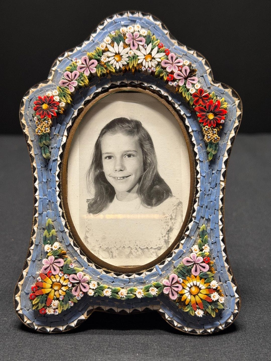 Vintage Italian Millefiori Micro Mosaic Picture Frame – 5" Easel Style ...