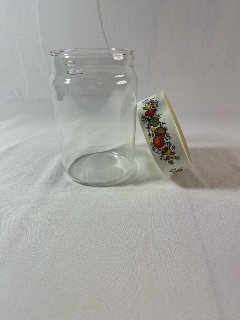 Vintage Spice of Life Pyrex Glass Canister With Plastic Lid Retro ...