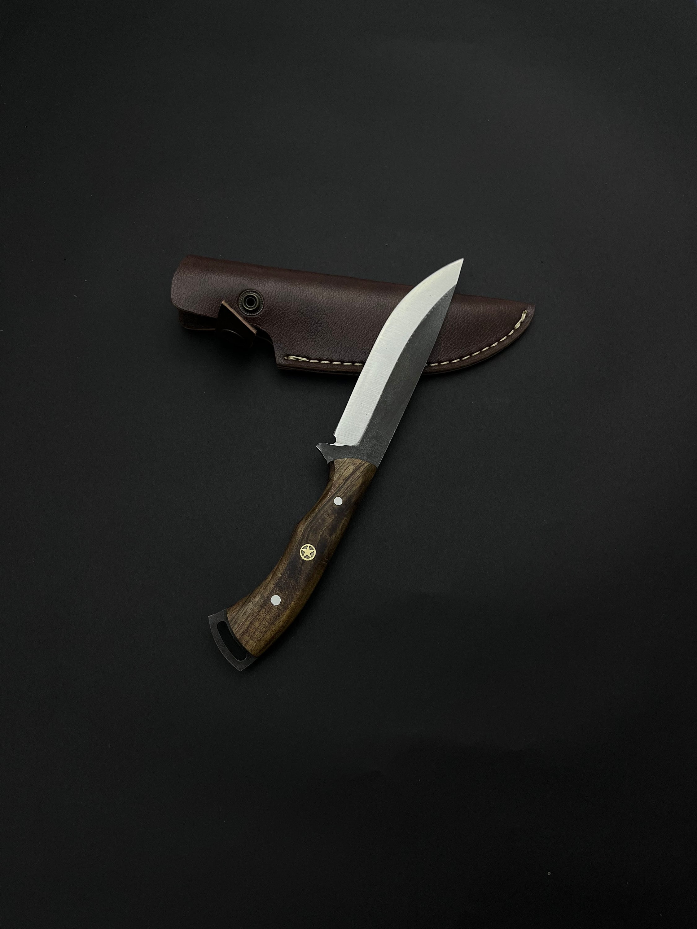 Handmade Wood Handle Hunting Knife With Sheath Stag Horn Knife ...