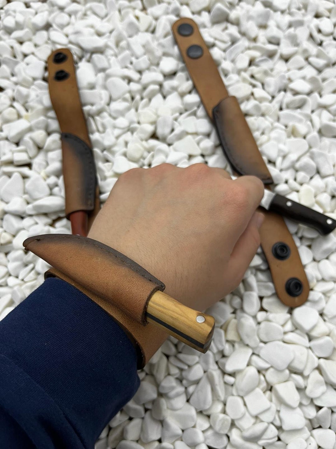 Handmade Steel Mini Knife With Bracelet Sheath Custom Mini Pocket Knife ...