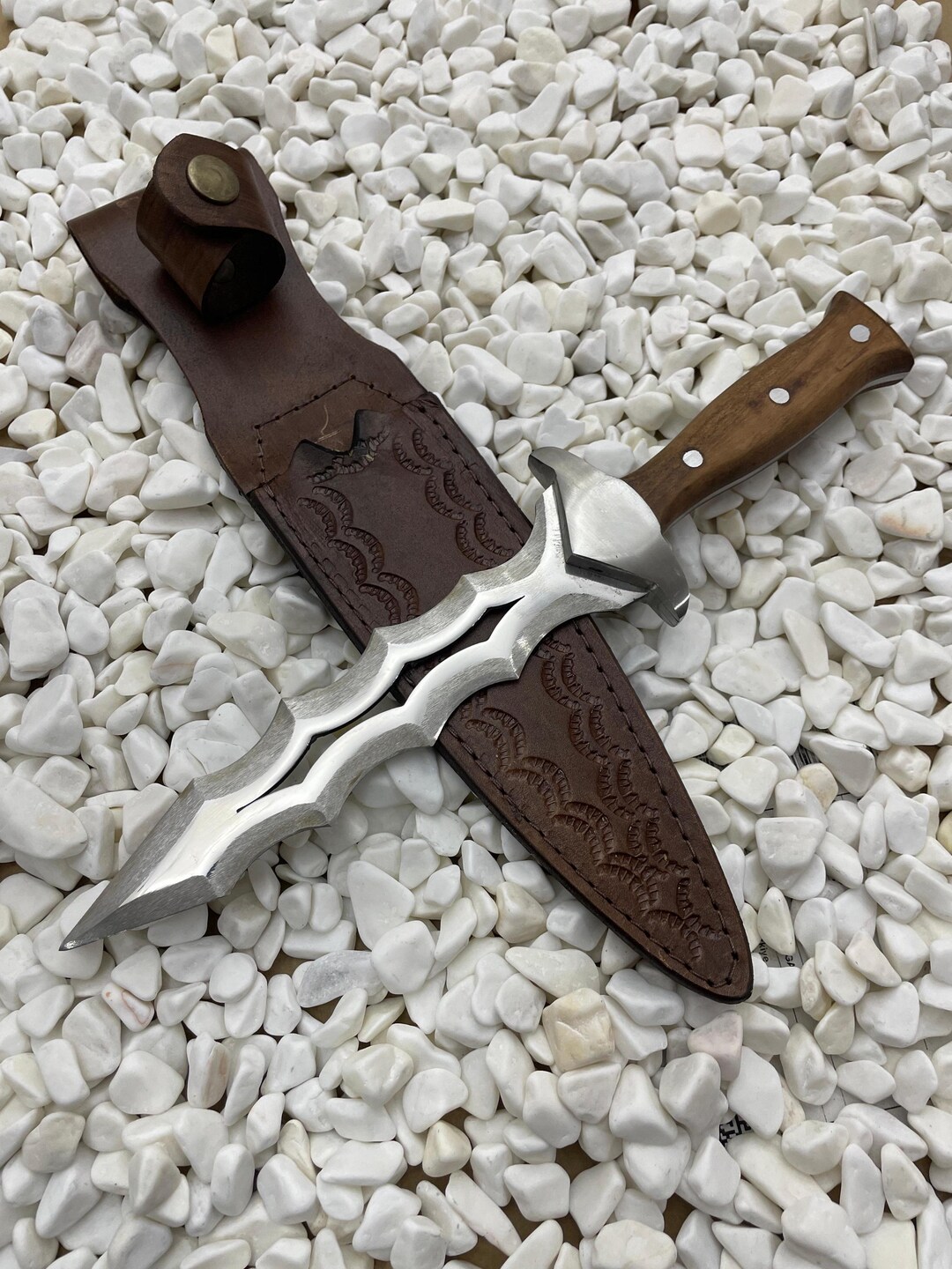 11" Personalized Walnut Handle Dagger Knive Custom Anniversary Gift ...