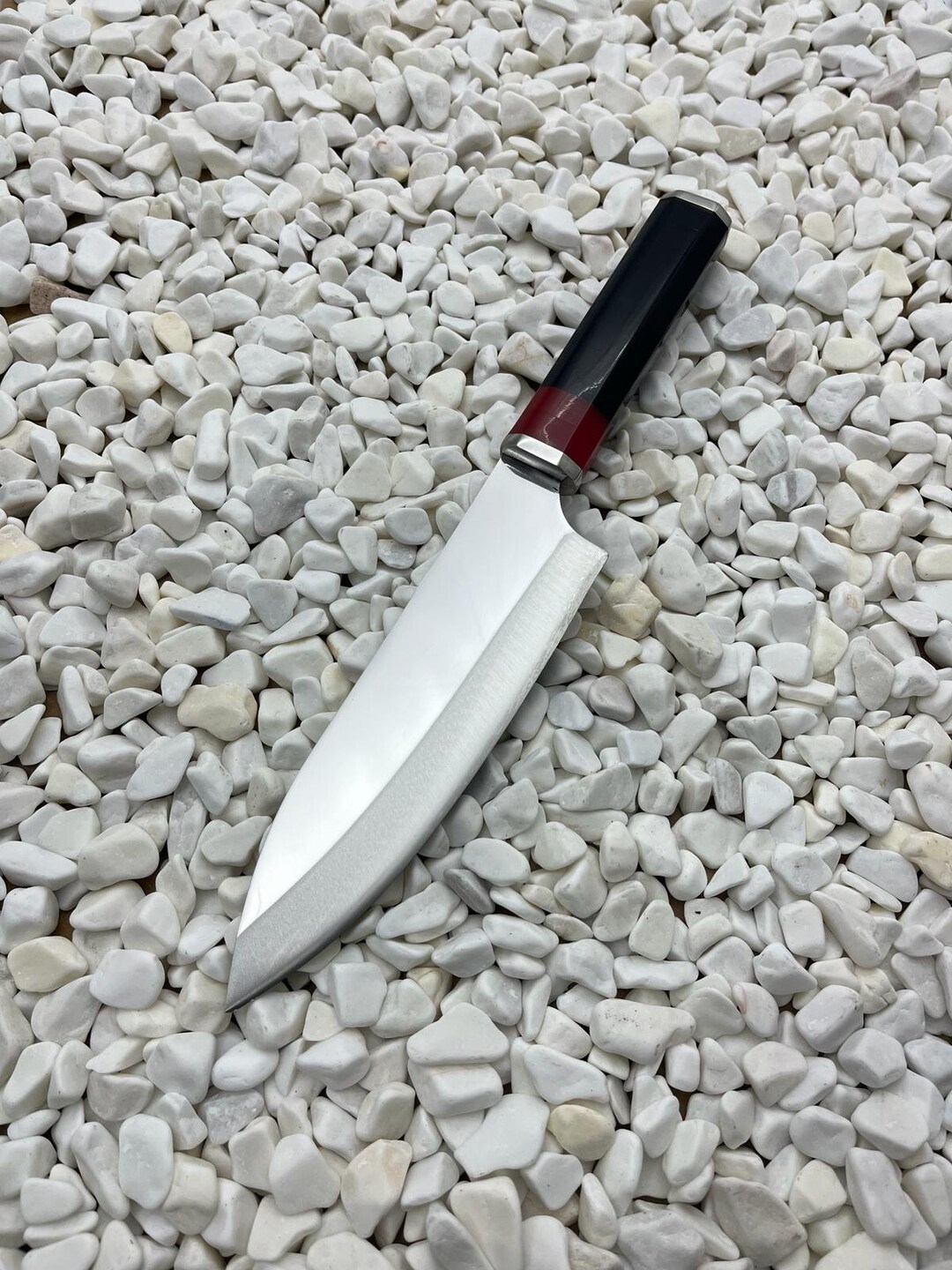 Custom Handmade Black Chef Knife Stainless Steel Santoku Knife Japanese ...