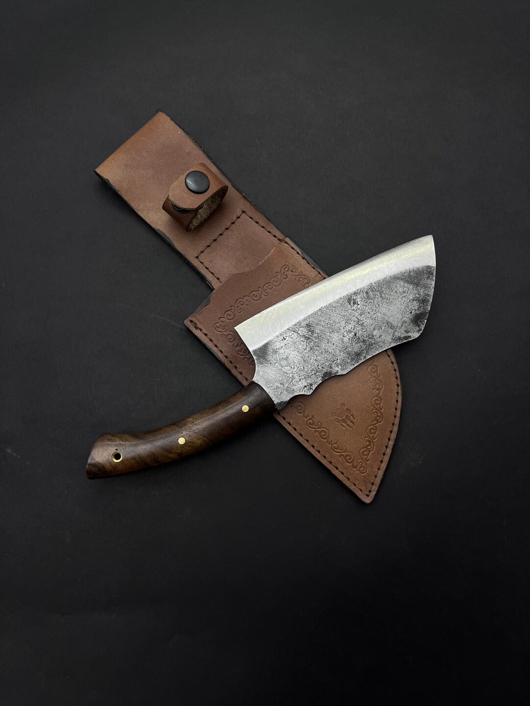 Handmade Hand Forged Almazan Knife With Sheath Camping Knife Custom ...
