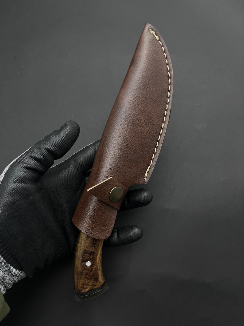 Handmade Wood Handle Hunting Knife With Sheath Stag Horn Knife ...