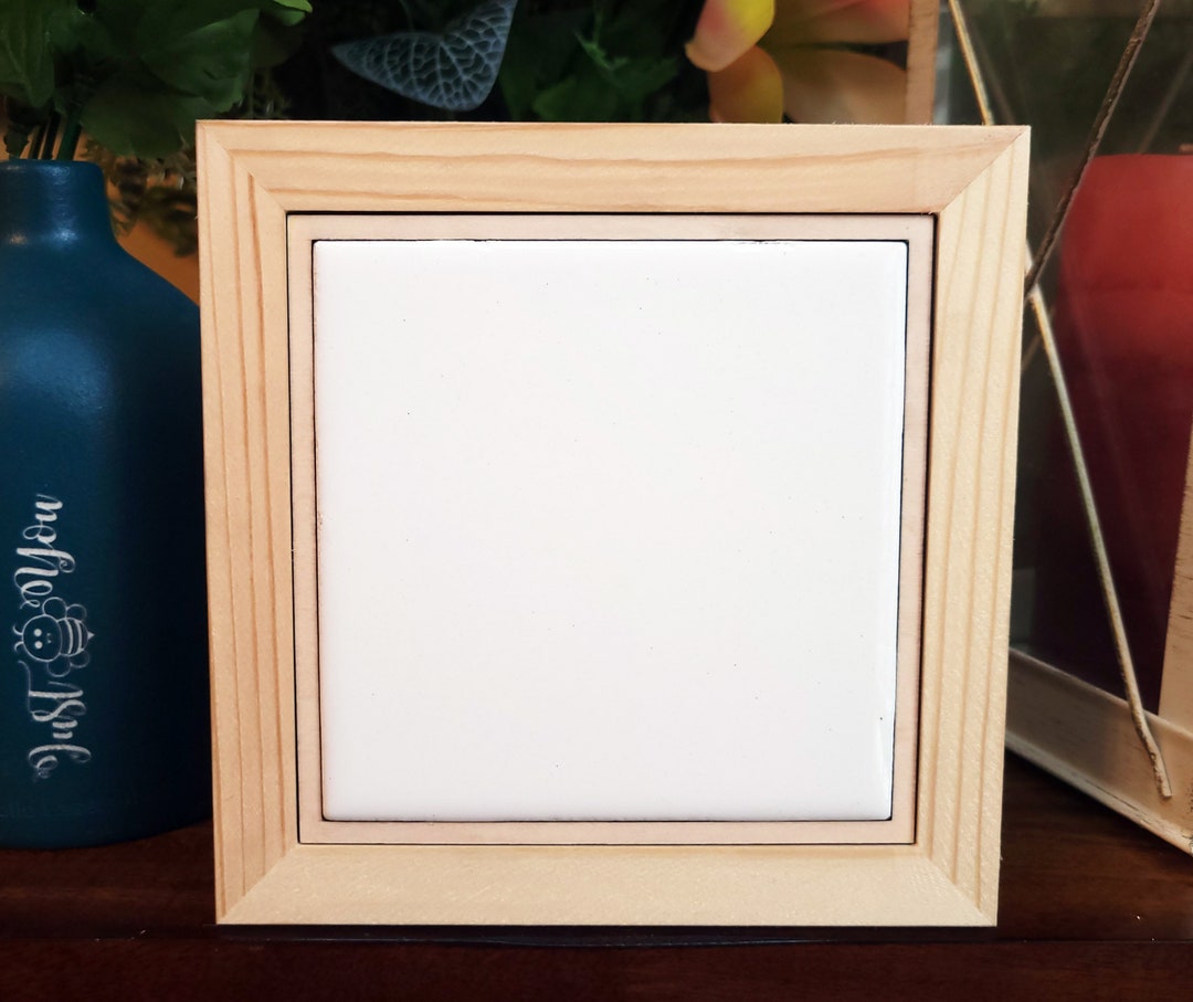 Ceramic Tile Wood Frame Custom 6-inch X 6-inch Real Wood Frame for ...