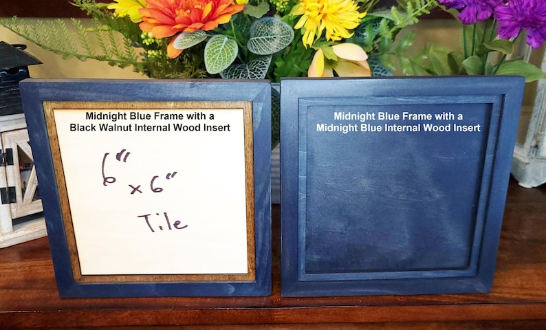 Custom Solid Wood Frame for 6″ Ceramic Tile, Handmade Wall or Table ...