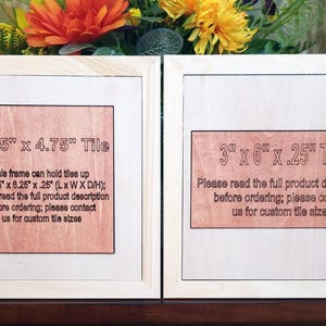Ceramic Tile Wood Frame: Custom 8-inch X 8-inch Real Wood Frame for ...