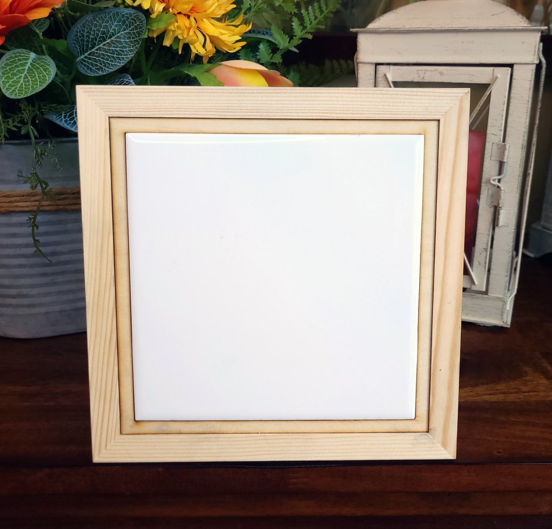 Ceramic Tile Wood Frame: Custom 8-inch X 8-inch Real Wood Frame for ...