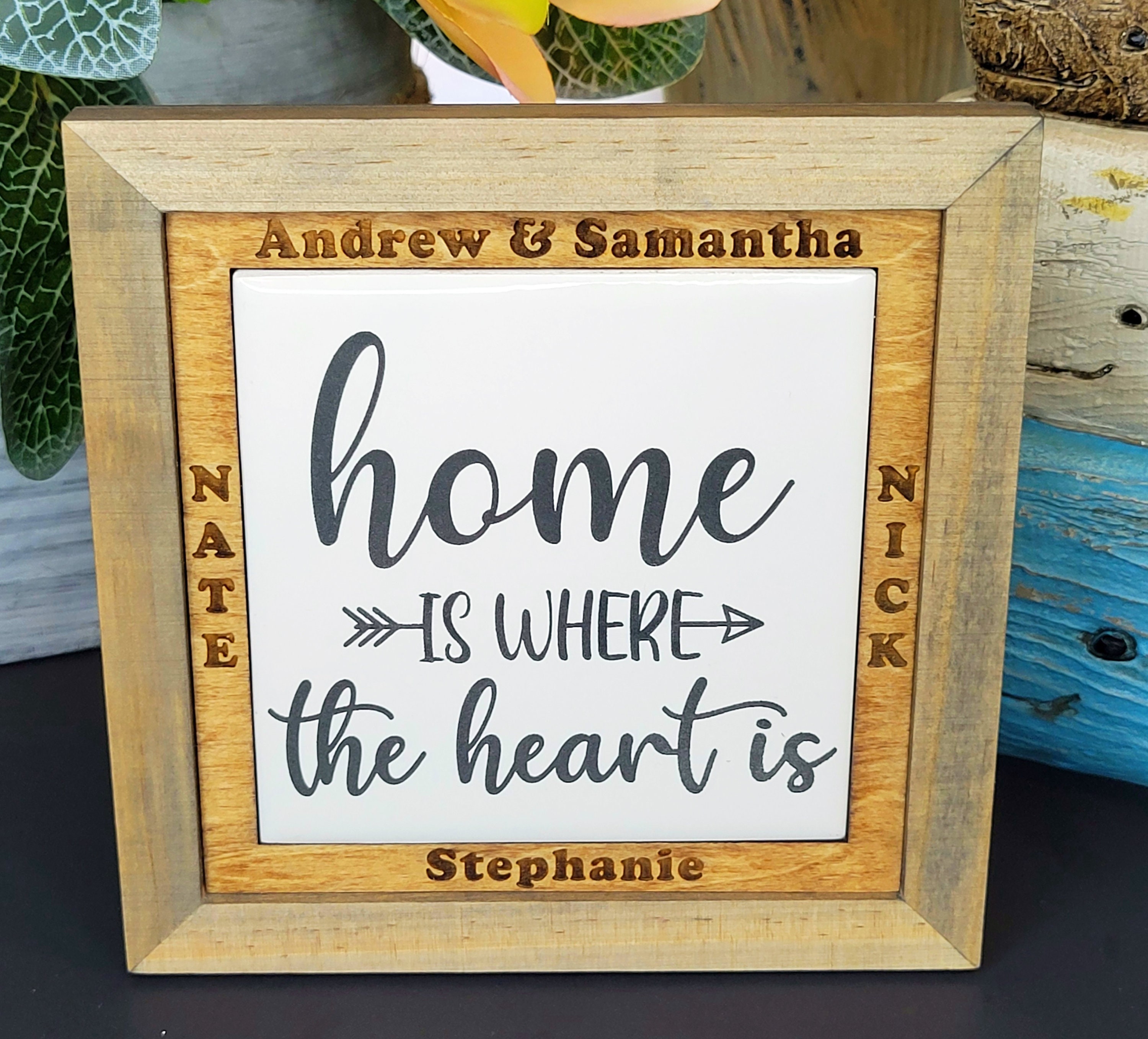 Family Name Personalized Wooden Home Decor home is Where the Heart Is ...