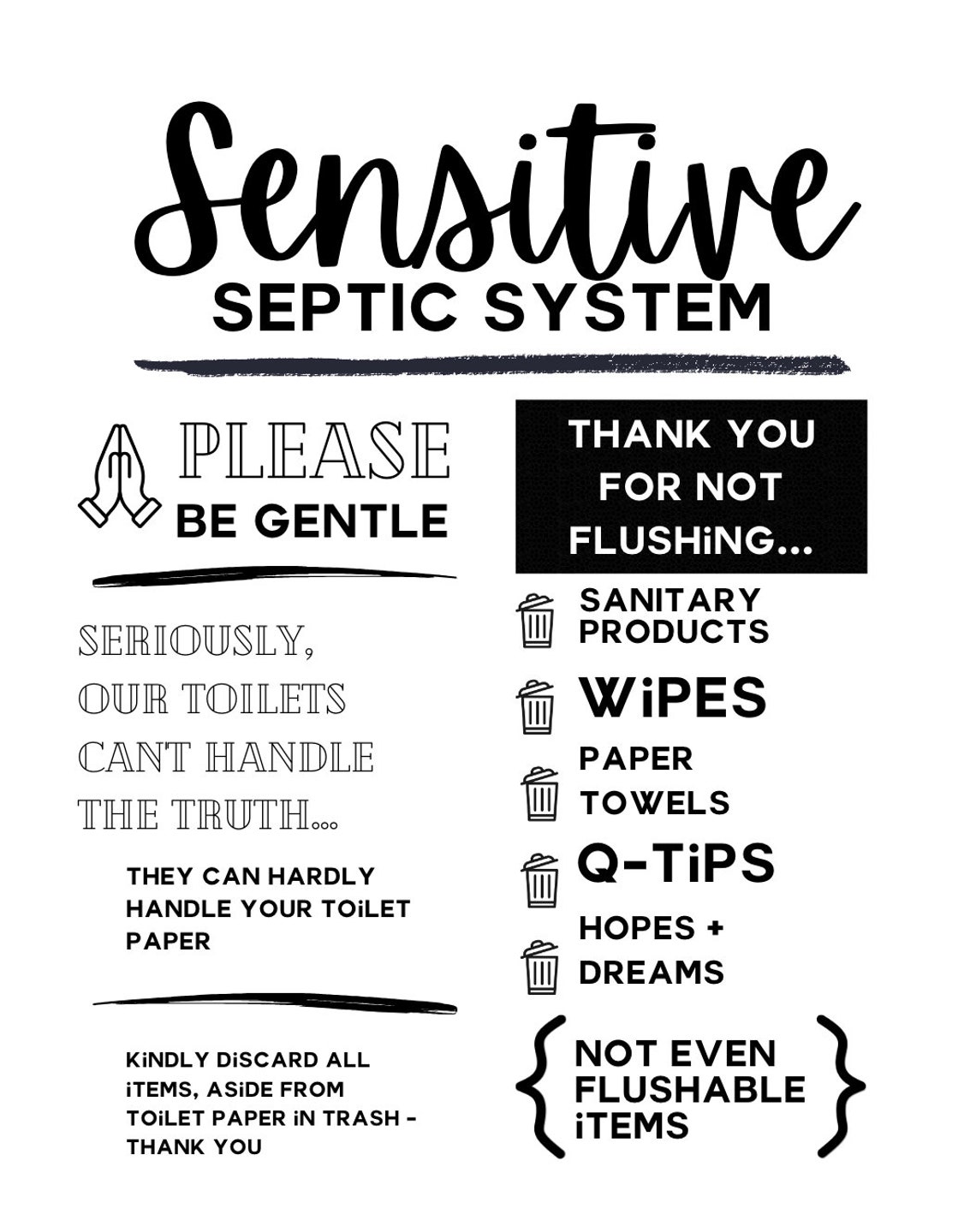 Sensitive Septic Signs 8x10 - Etsy