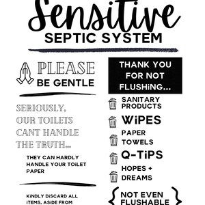 Sensitive Septic Signs 8x10 - Etsy
