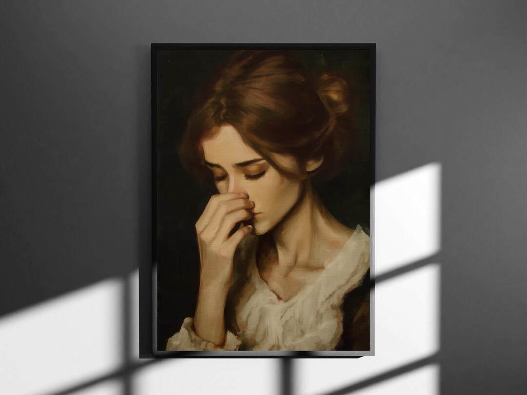 Funny Bathroom Wall Art Hers Bathroom Classic Painting Vintage Style ...