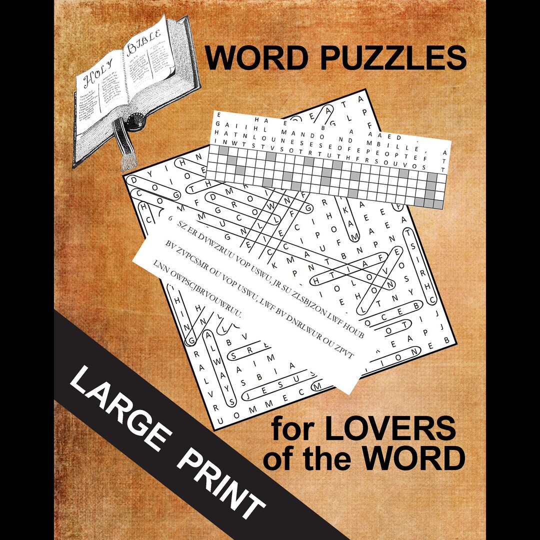 60+ Bible Based Scripture Puzzles. Word Search, Cryptogram, Drop Quotes ...