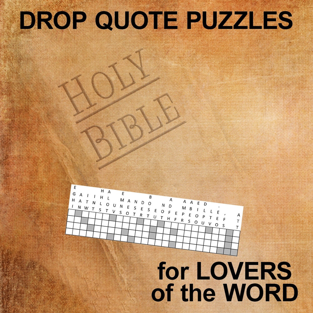 Bible Drop Down Puzzles. 50 Puzzles, and Solutions. - Etsy