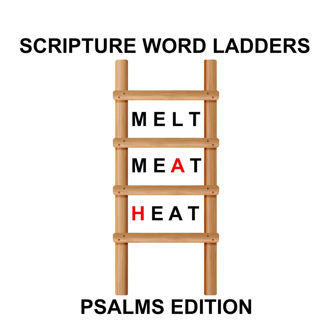 Scripture Word Ladder Puzzles | Bible Psalms Edition | Christian Party ...