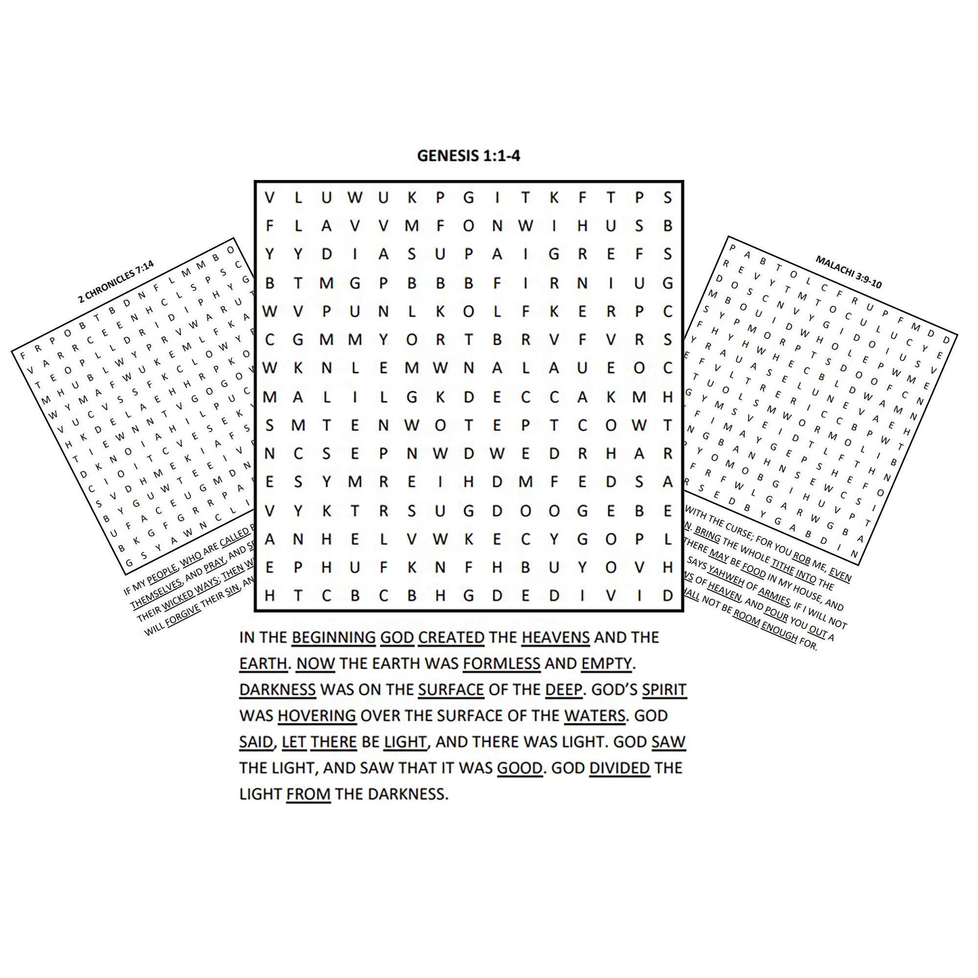 Bible Wordsearch - 39 Puzzles Featuring Actual Verses. One Word Search ...