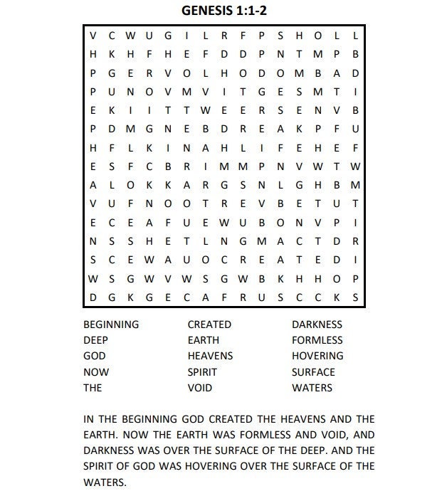 20 Genesis Word Search Puzzles Featuring Words From God's Word. All the ...