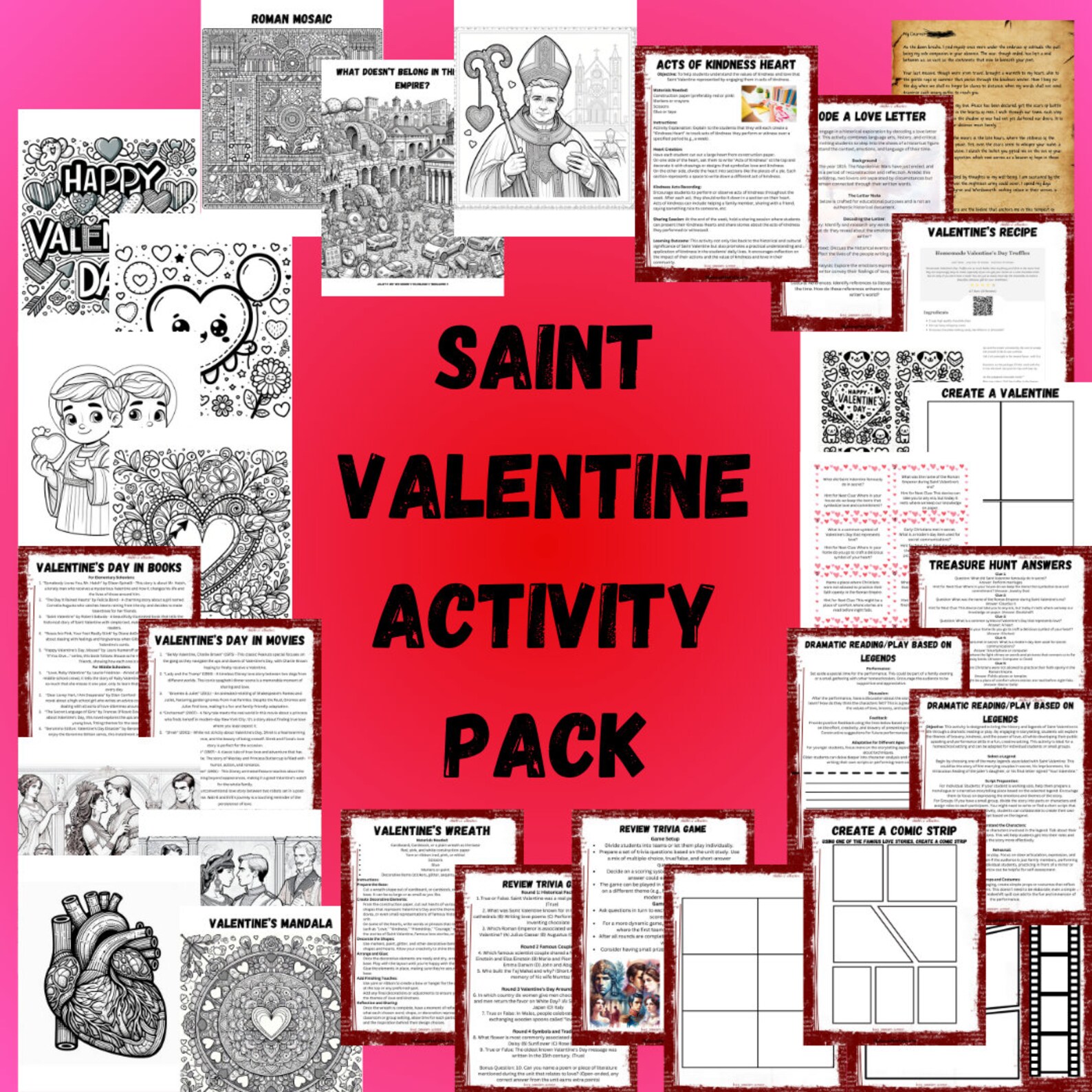 Saint Valentine Activity Pack - Etsy