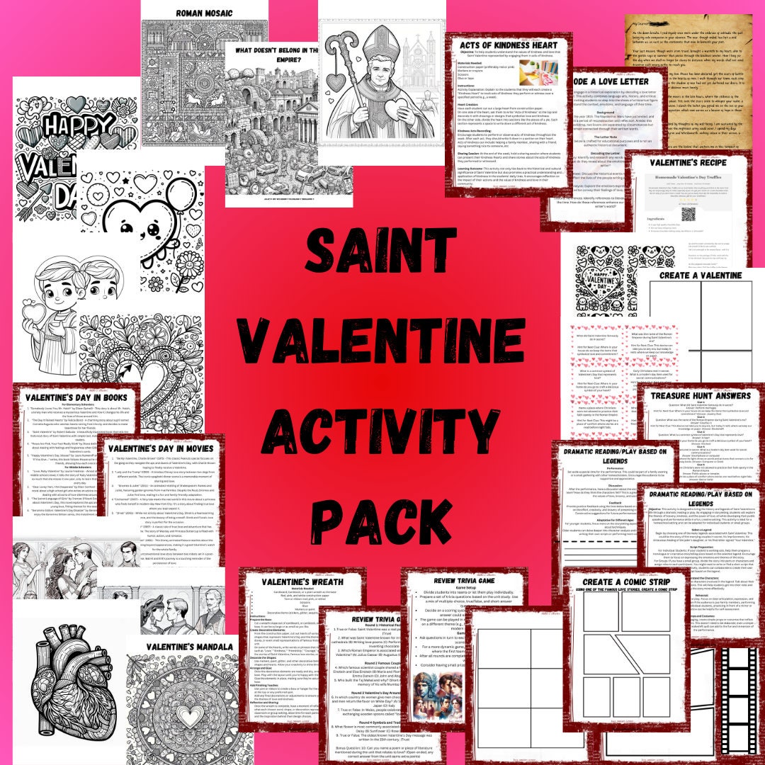 Saint Valentine Activity Pack - Etsy