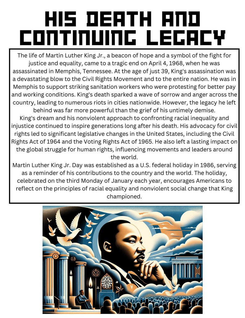 Martin Luther King Jr (MLK) Unit Study - Etsy