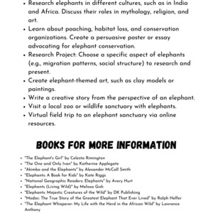 Elephant Animal Unit Study Elementary Ages 9 -12 - Etsy