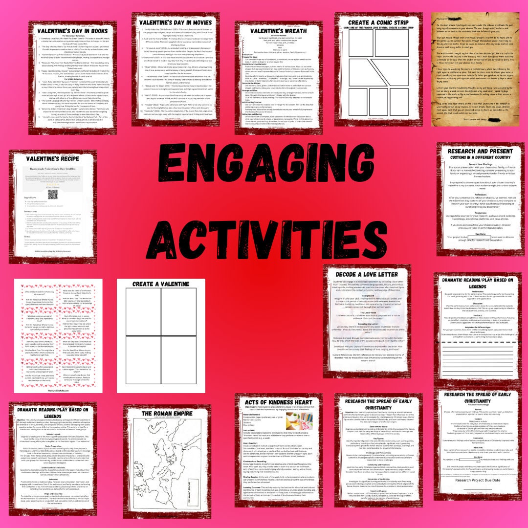 Saint Valentine Activity Pack - Etsy