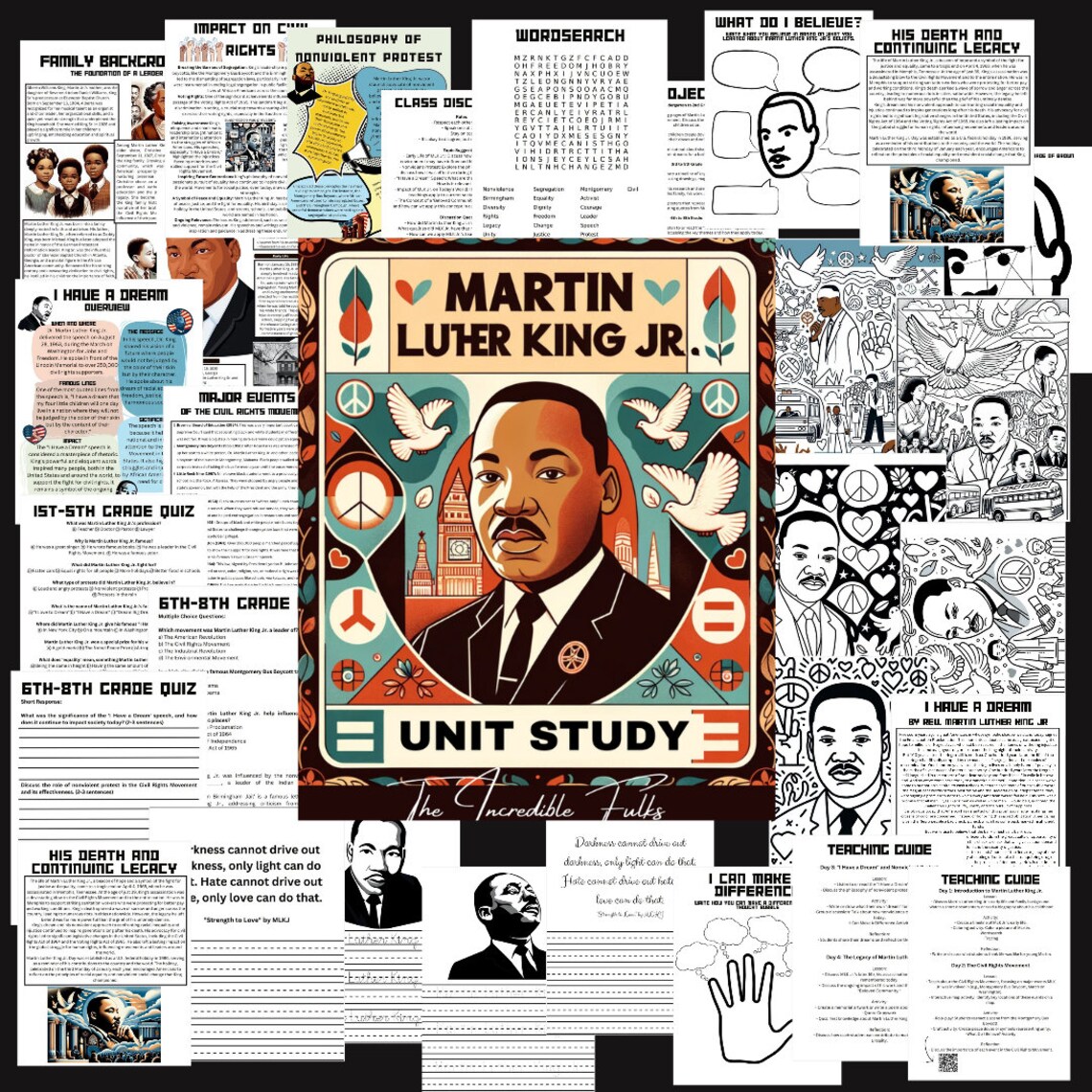Martin Luther King Jr (MLK) Unit Study - Etsy