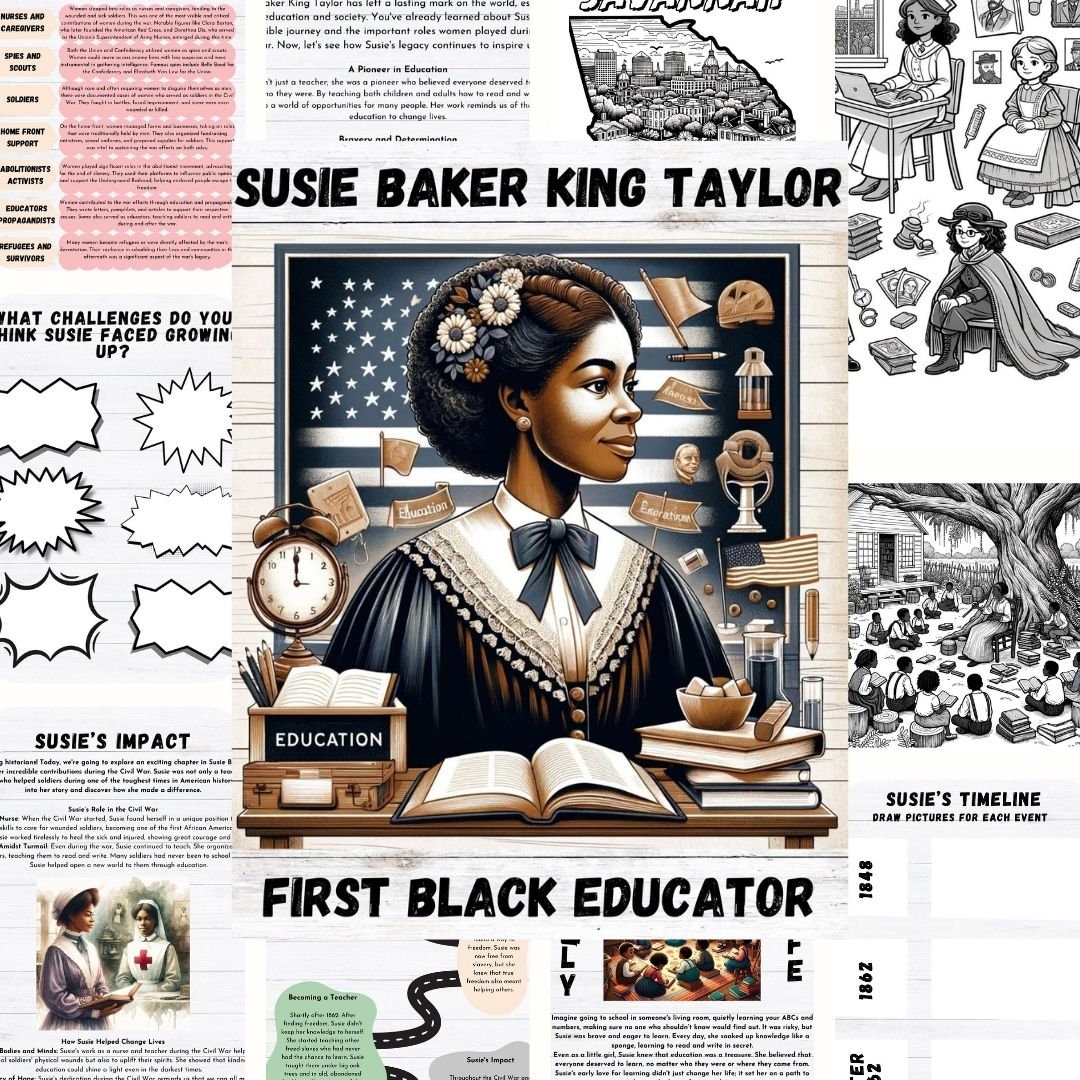 Black History Susie King Taylor Mini Unit - Etsy