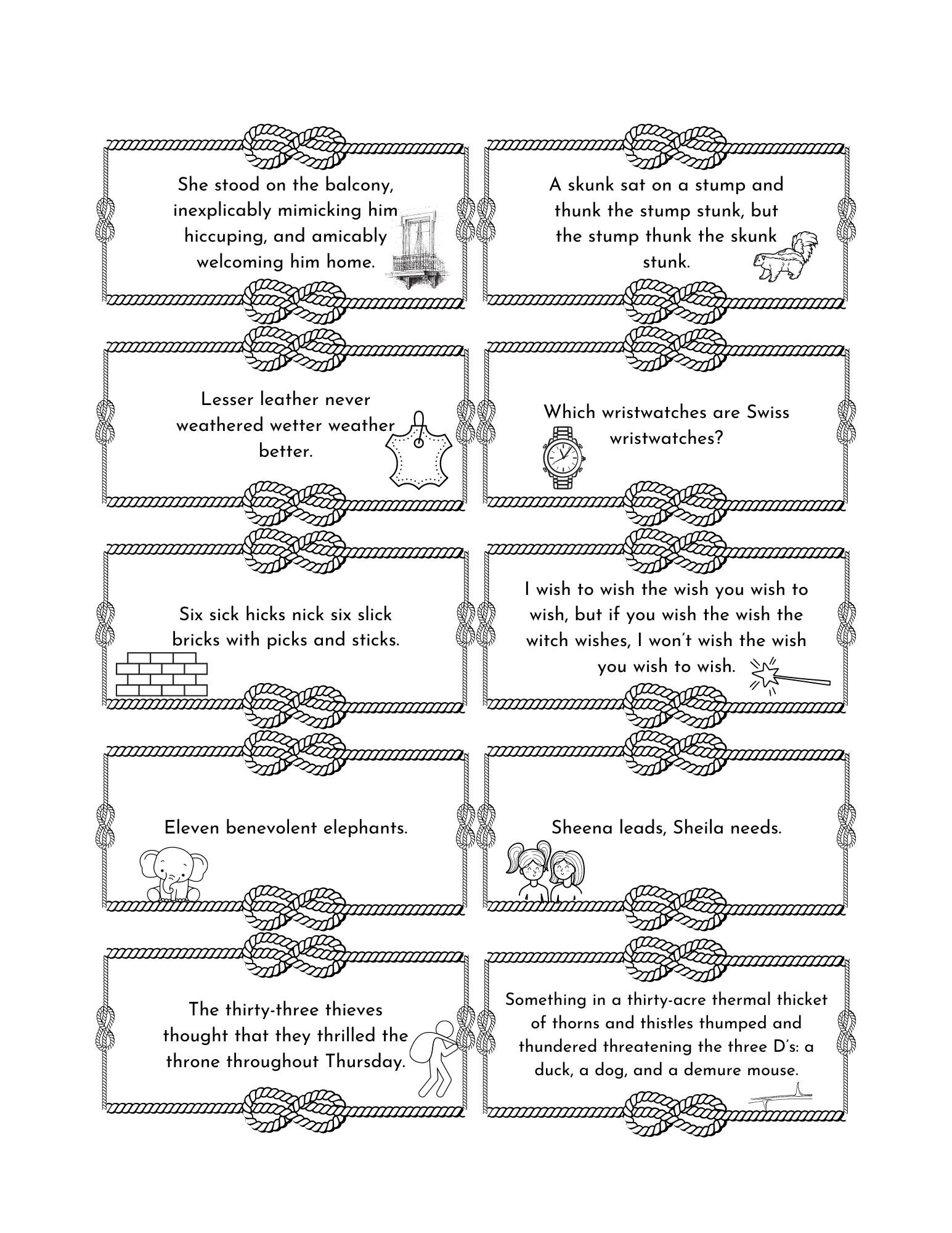 Tongue Twisters Flashcards - Etsy