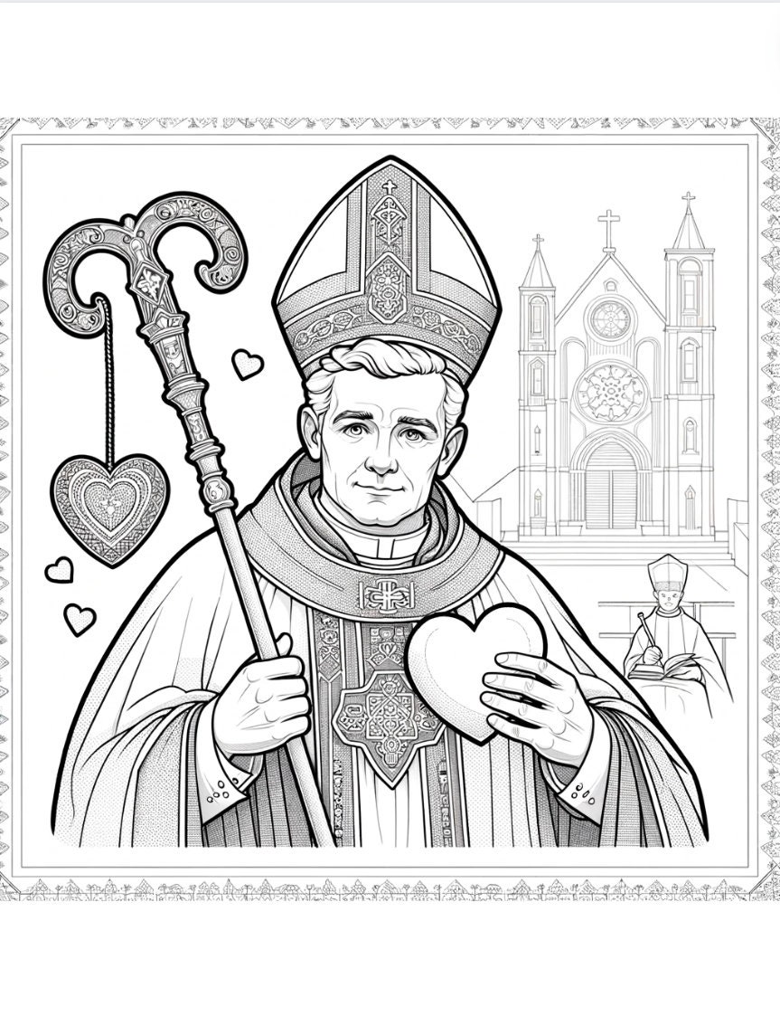 Saint Valentine Coloring Pages - Etsy