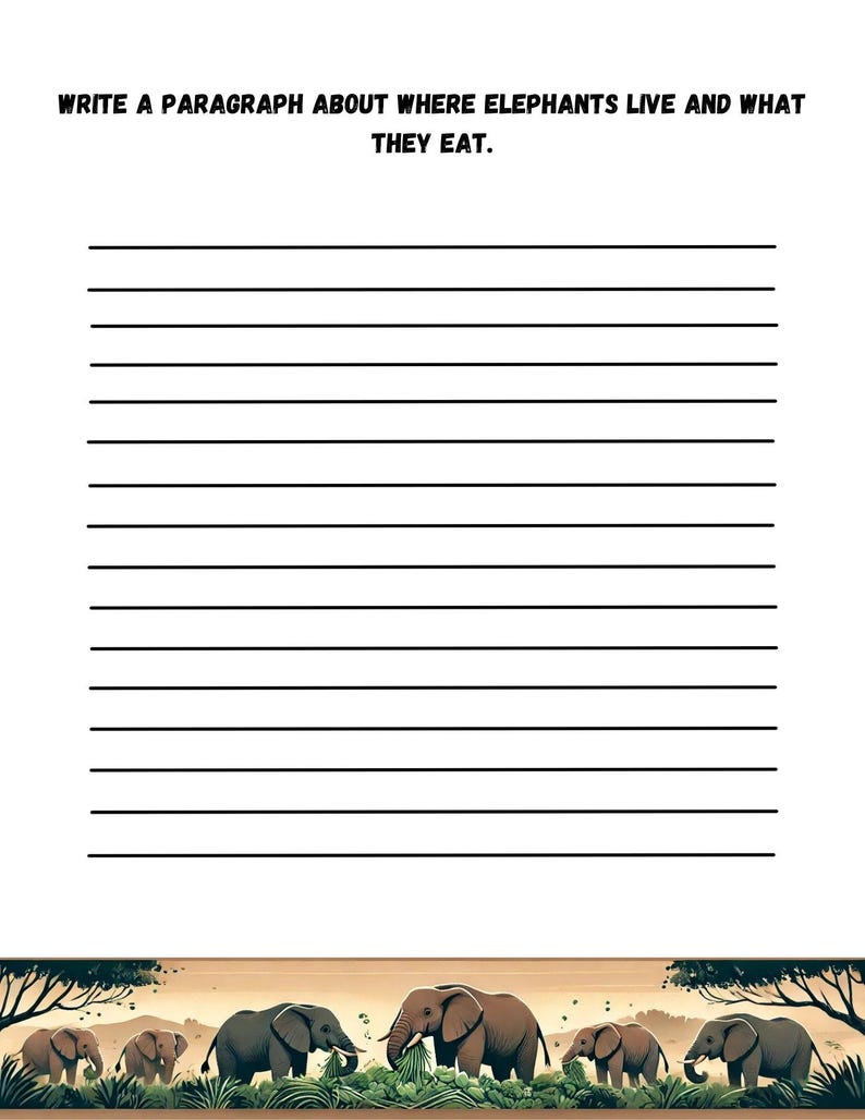 Elephant Animal Unit Study Elementary Ages 9 -12 - Etsy