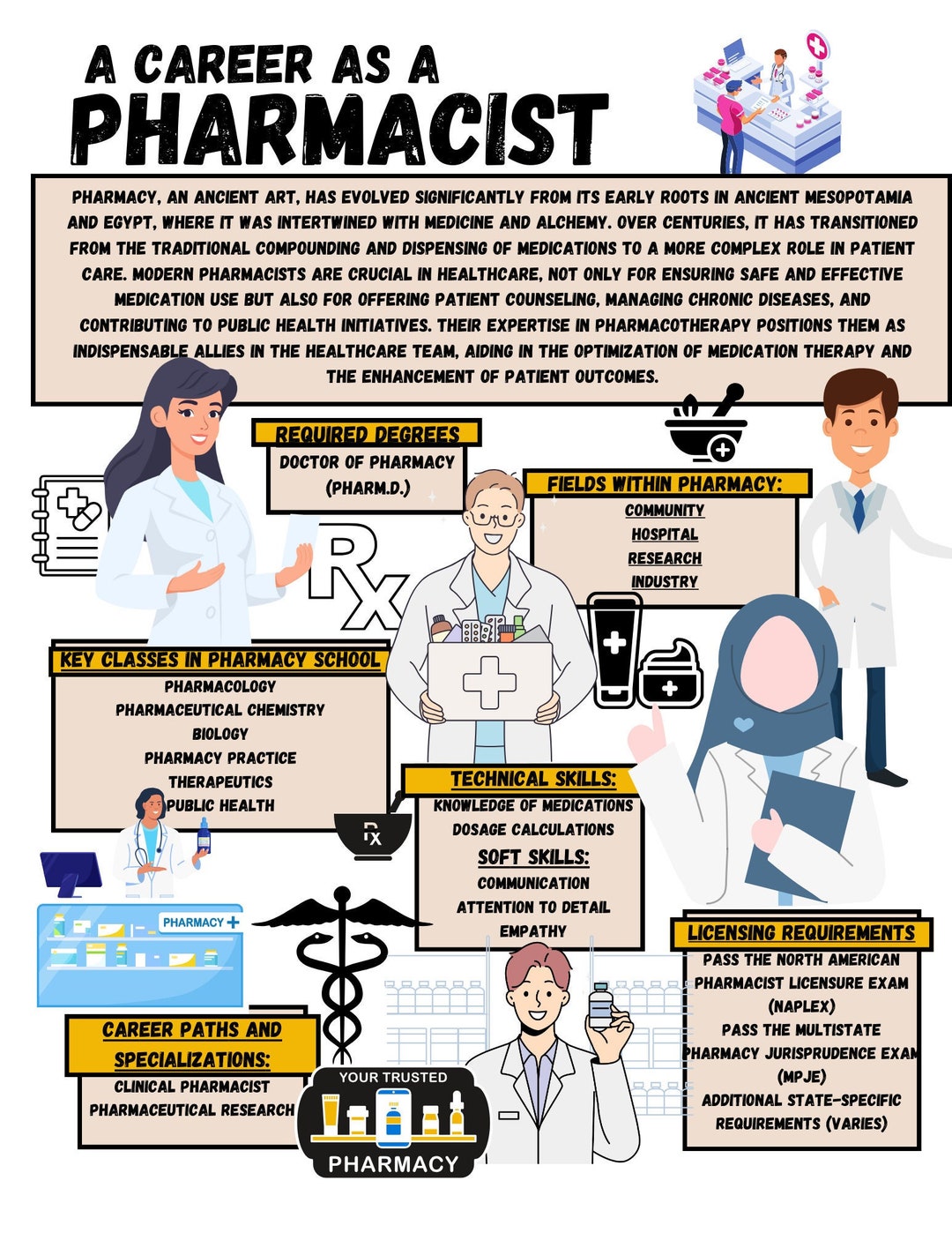 A Career as A Pharmacist Infographic - Etsy