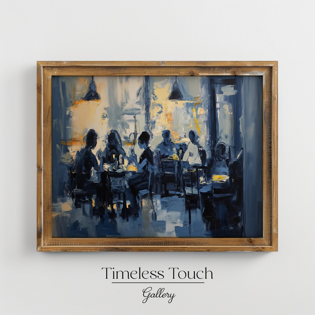 Abstract Cafe Wall Art, Restaurant Art, Vintage Painting PRINTABLE Art ...