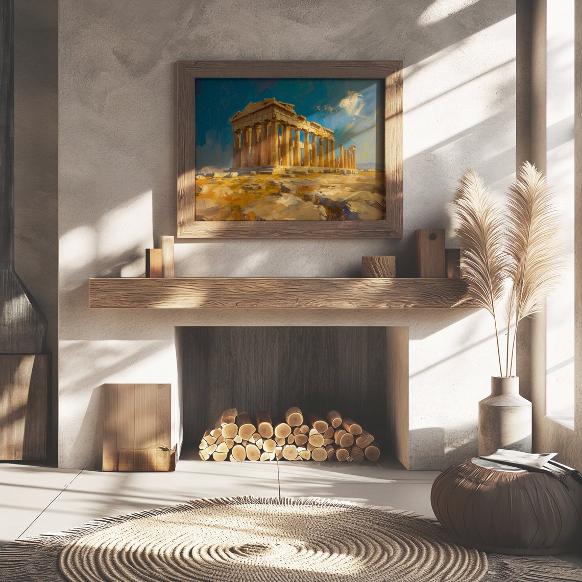 Parthenon Wall Art, Ancient Greek Architecture, Vintage Painting ...
