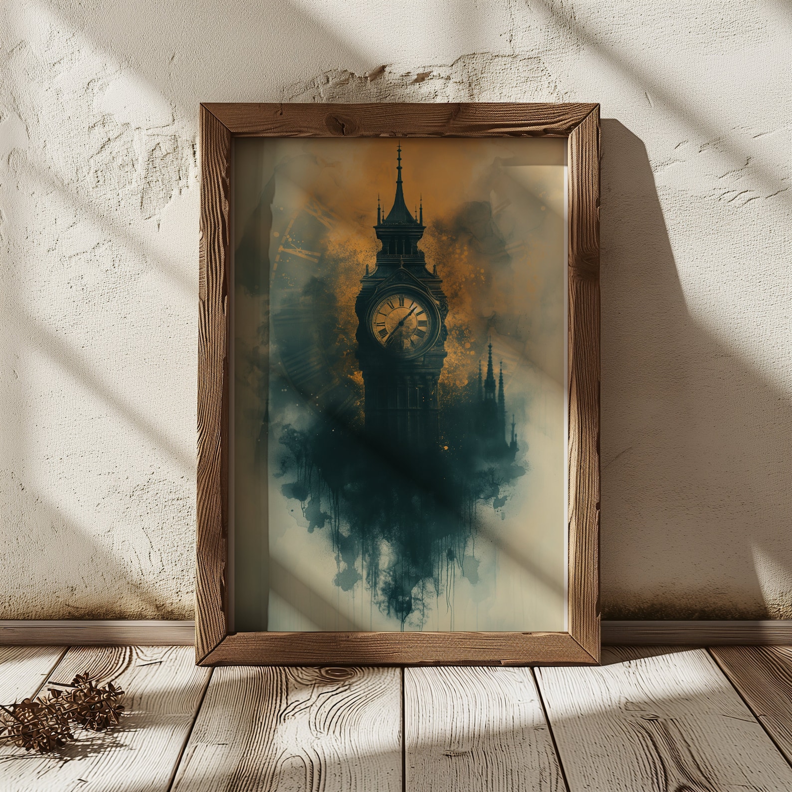 Clock Tower, Vintage Painting PRINTABLE Art | Housewarming Gift, Living ...