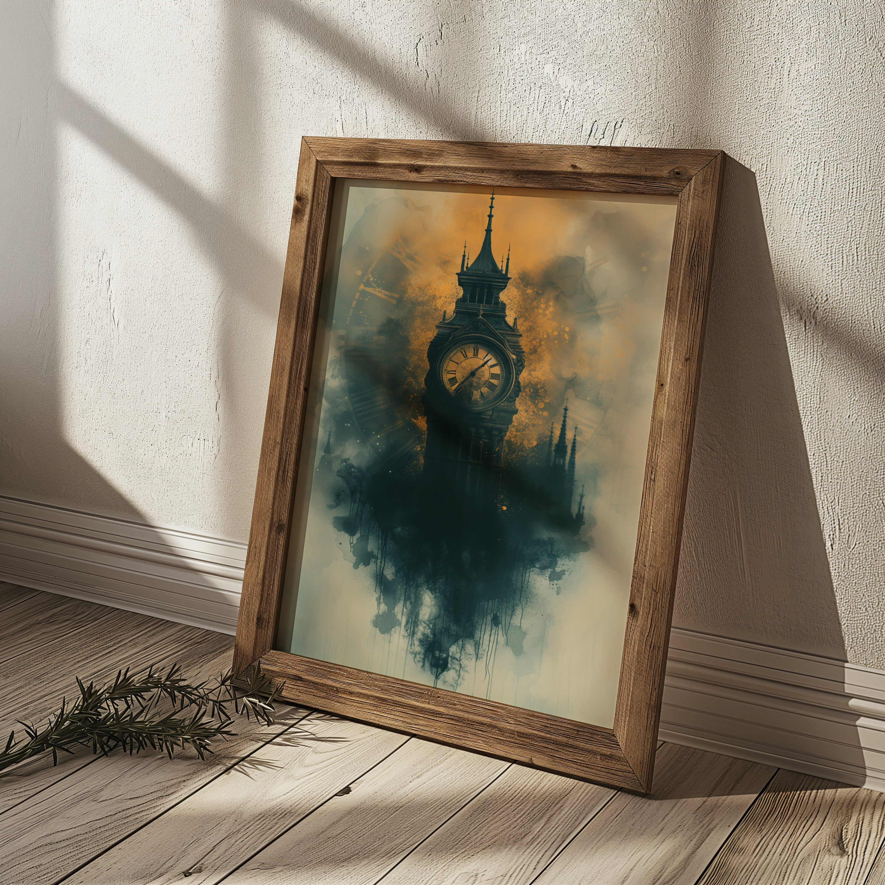Clock Tower, Vintage Painting PRINTABLE Art | Housewarming Gift, Living ...