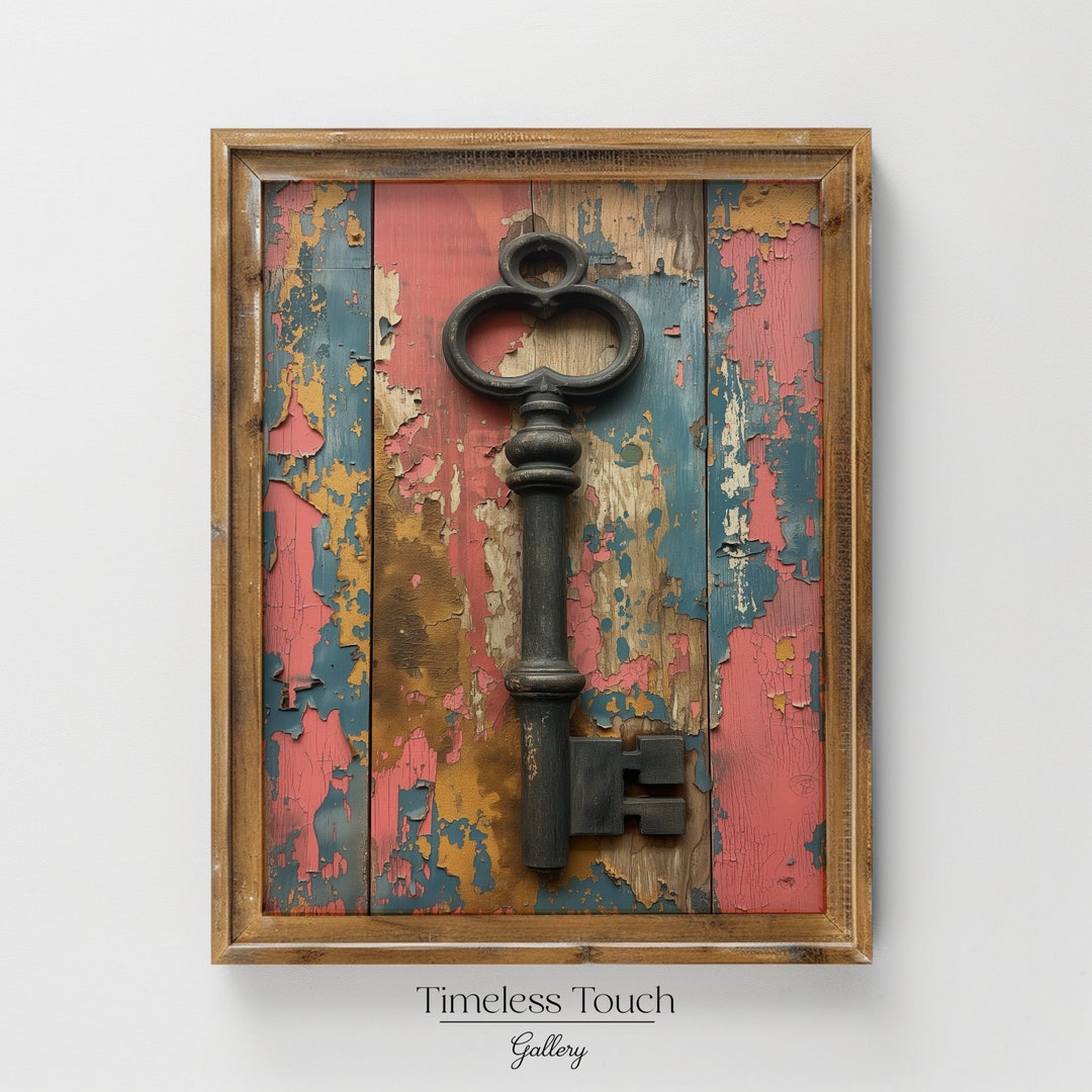 Vintage Key Painting: Rustic Nature Art PRINTABLE (digital Download) - Etsy