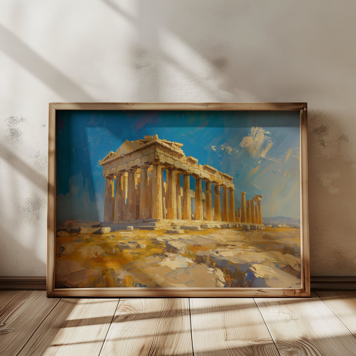 Parthenon Wall Art, Ancient Greek Architecture, Vintage Painting ...