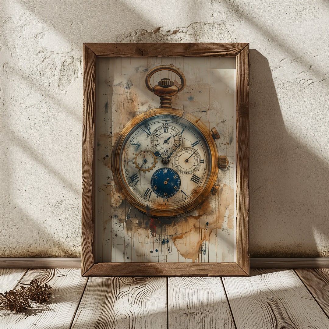 Classic Pocket Watch, Vintage Painting PRINTABLE Art | Housewarming ...